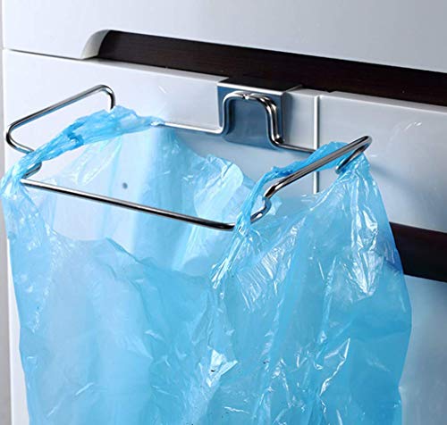 Duyppy Hanging Garbage Bags Storage Organizer Rack Stainless Steel Trash Bag Holder Towel Gloves Hanger (Stainless Steel)