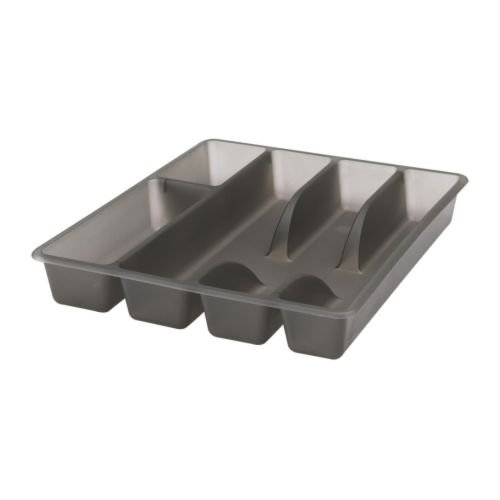 Ikea SMÄCKER Smacker Flatware Tray, Gray, 12 x 10