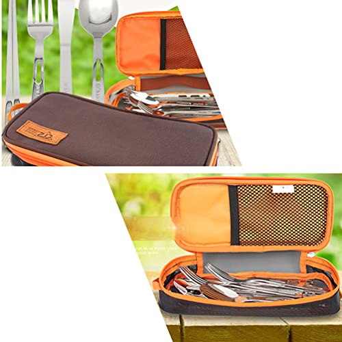 Camping Utensil Bag Travel Cookware Storage Bag Portable Silverware Bag Cooking Utensils Organizer Tableware Fork Spoon Chopsticks Organizer for Outdoor Travel Picnic Camping