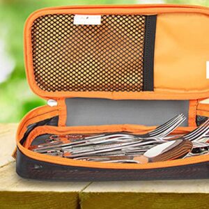 Camping Utensil Bag Travel Cookware Storage Bag Portable Silverware Bag Cooking Utensils Organizer Tableware Fork Spoon Chopsticks Organizer for Outdoor Travel Picnic Camping