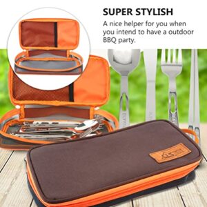 Camping Utensil Bag Travel Cookware Storage Bag Portable Silverware Bag Cooking Utensils Organizer Tableware Fork Spoon Chopsticks Organizer for Outdoor Travel Picnic Camping