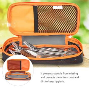 Camping Utensil Bag Travel Cookware Storage Bag Portable Silverware Bag Cooking Utensils Organizer Tableware Fork Spoon Chopsticks Organizer for Outdoor Travel Picnic Camping