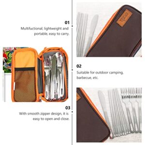 Camping Utensil Bag Travel Cookware Storage Bag Portable Silverware Bag Cooking Utensils Organizer Tableware Fork Spoon Chopsticks Organizer for Outdoor Travel Picnic Camping