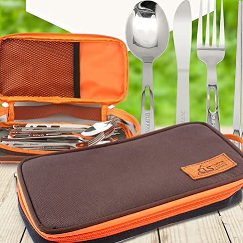 Camping Utensil Bag Travel Cookware Storage Bag Portable Silverware Bag Cooking Utensils Organizer Tableware Fork Spoon Chopsticks Organizer for Outdoor Travel Picnic Camping