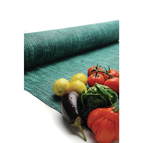 HUBERT® Wicker Case Liner Shelf Liner Green Vinyl Washable - 30'L x 36" W