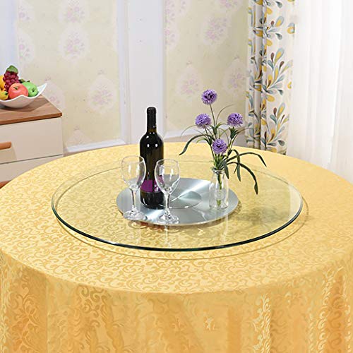 60-100cm Glass Serving Lazy Susan, Rotating 360° Smooth Glass Turntable Round Rotating Tray for Dining Table Aluminum Alloy Bearing