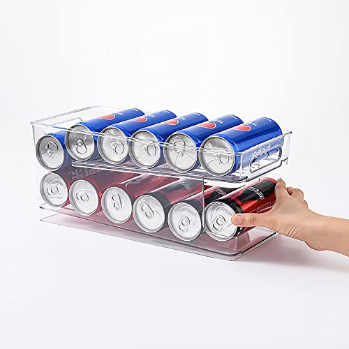 OnDisplay FIFO Refrigerator Soda/Beer Can Organizer - Stores 12 Cans in Fridge w/Auto Feed