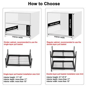 moapm Expandable Pull Out Cabinet Organizer Wire Basket Slide Out Cabinet Drawer Pull Out Kitchen Cabinet Organizer Storage ​Shelves for Kitchen Bathroom, Single Layer