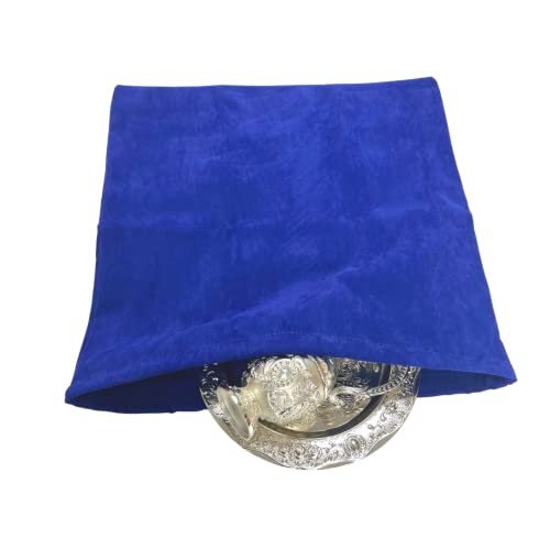 Anti Tarnish Silver Storage Bag 18"x18", Velvet Fabric Blue Cloth Bag for Silver Storage, Resistant Jewelry Flatware, Silverplate, Silver Storage Silver Protection Bags