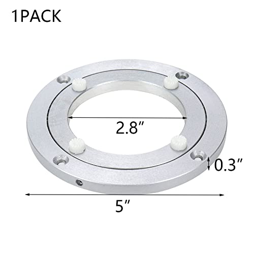 HEVSTIL 5 Inch Aluminum Alloy Turntable,Heavy Duty Spinning Turntable Round Dining Table Smooth Swivel Plate Hardware Lazy Susan Bearings