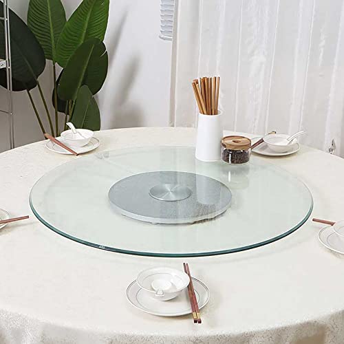 Lazy Susan Glass Clear Turntable, 360 Rotating Swivel Turntable Bearing, Round Heavy Duty Ball Aluminum Alloy Silent Bearing, Large Swivel Base For Kitchen Dining Table, 23in/27in/31in/35in/38in (Col