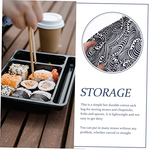 HANABASS 12 pcs Fork Knife for Reusable Japanese Bags Office Chopstick Storage Utensils Tableware Pouches Flatware Carrying Portable Covers Pouch Style Sleeves Cloth Cutlery Lunch