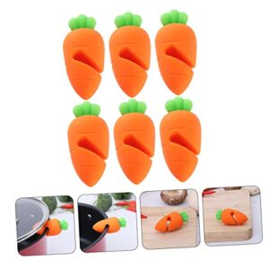 NOLITOY 12 pcs Pan Helpers Spill-proof Spill Stove Holder Cartoon Lid Easter for Pot Cooking Saucepan Keep Stand Supplies Spoon Party Restaurant Silicone Over Lifts Lifter Carrot