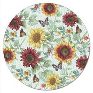 counterart sunflower splendor 4mm heat tolerant tempered glass lazy susan turntable 13″ diameter cake plate condiment caddy pizza server