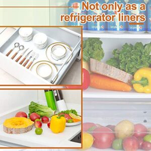 SinhRinh Refrigerator Liner 17.7" x 59" Non-Adhesive Cuttable Washable, Shelf Drawer Cabinet Liner,White Fridge Liner for Kitchen