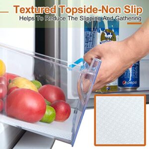 SinhRinh Refrigerator Liner 17.7" x 59" Non-Adhesive Cuttable Washable, Shelf Drawer Cabinet Liner,White Fridge Liner for Kitchen