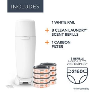 Diaper Genie Registry Gift Set | Includes Diaper Genie Complete Diaper Pail, 8 Refill Bags, 1 Carbon Filter | Perfect Starter Kit