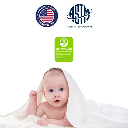 Dream On Me Holly 3” Fiber Portable, Greenguard Gold Certified, Waterproof Vinyl Cover, Lightweight Mini Crib Mattress, White