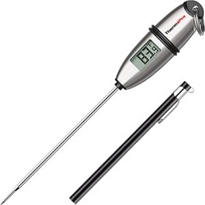 thermopro tp-02s instant read meat thermometer digital cooking food thermometer with super long probe for grill candy kitchen bbq smoker oven oil milk yogurt temperature