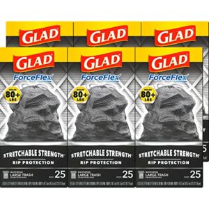 glad large drawstring trash bags, forceflex 30 gallon black trash bags, 25 count