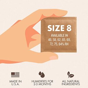 Boveda 62% RH Size 8-10 Pack Two-Way Humidity Control Packs - For Storing 1 oz of Botanicals - Moisture Absorber for Small Storage Containers - Humidifier Packs - Hydration Packets w/Resealable Bag