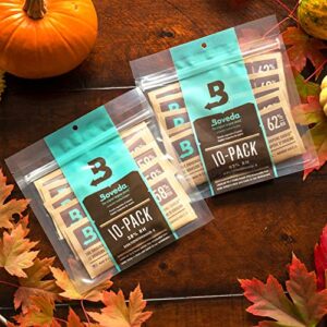 Boveda 62% RH Size 8-10 Pack Two-Way Humidity Control Packs - For Storing 1 oz of Botanicals - Moisture Absorber for Small Storage Containers - Humidifier Packs - Hydration Packets w/Resealable Bag