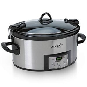 crock-pot sccpvl610-s-a 6-quart cook & carry programmable slow cooker with digital timer, stainless steel