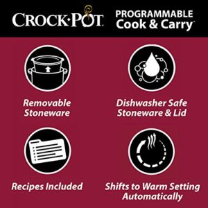 Crock-Pot SCCPVL610-S-A 6-Quart Cook & Carry Programmable Slow Cooker with Digital Timer, Stainless Steel