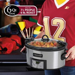 Crock-Pot SCCPVL610-S-A 6-Quart Cook & Carry Programmable Slow Cooker with Digital Timer, Stainless Steel