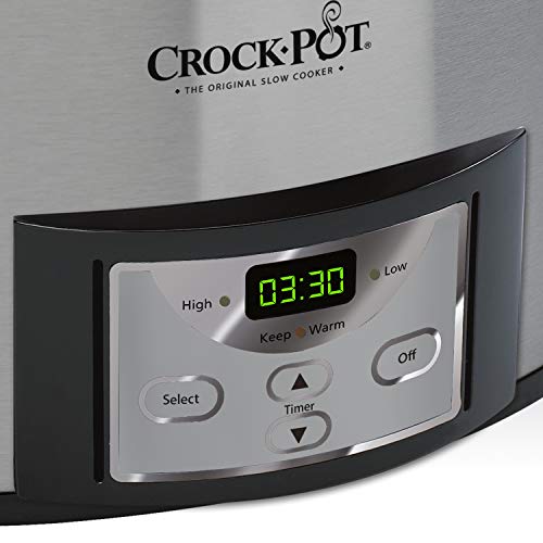 Crock-Pot SCCPVL610-S-A 6-Quart Cook & Carry Programmable Slow Cooker with Digital Timer, Stainless Steel