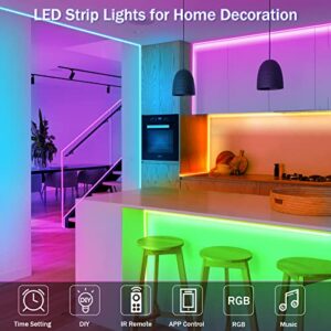 KEELIXIN 65.6ft LED Lights for Bedroom,LED Strip Light,Music Sync,LED Light Strip,RGB LED Strip Lights with APP & Remote Control,Luces LED para Cuarto,Bluetooth LED Lights for Room,Home Decoration