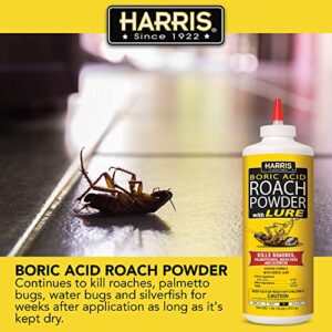 HARRIS Boric Acid Roach and Silverfish Killer Powder w/Lure (16oz)