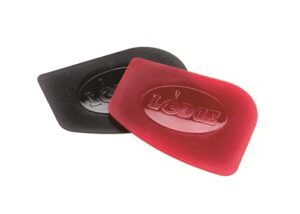 lodge scraperpk durable pan scrapers, red and black, 2-pack