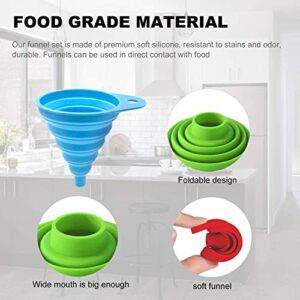 Funnels for Filling Bottles, Kitchen Funnel, Funnels for Kitchen Use, Food Grade Silicone Collapsible Funnel, Liquid, Powder Transfer (3 Pack)