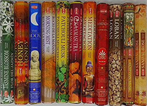 Hem Incense -12 Box Best Variety Pack 20 Sticks Each - 240 Sticks - 240g - 45+min Burn…