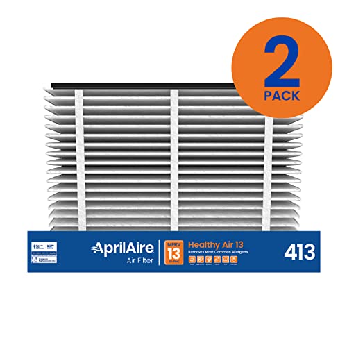 AprilAire 413 Replacement Filter for AprilAire Whole House Air Purifiers - MERV 13, Healthy Home Allergy, 16x25x4 Air Filter (Pack of 2)