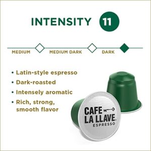 Cafe La Llave Espresso Capsules, Intensity 11-Recylable Coffee Pods (80 Count) Compatible with Nespresso OriginalLine Machines