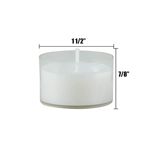 Stonebriar 96 Pack Unscented 6 to 7 Hour Extended Burn Time Clear Cup Tea Light Candles