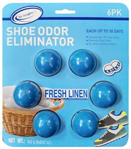 air jungles odor deodorizer balls for shoes, gym bags, drawers, and locker, fresh linen, natural tea polyphenols and essential oil long lasting odor eliminator air freshener twist ball