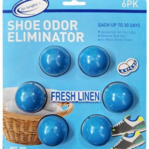 Air Jungles Odor Deodorizer Balls for Shoes, Gym Bags, Drawers, and Locker, Fresh Linen, Natural Tea polyphenols and Essential Oil Long Lasting Odor Eliminator Air Freshener Twist Ball