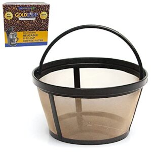 goldtone reusable 8-12 cup basket coffee filter fits mr. coffee makers and brewers, replaces your paper coffee filters, bpa free