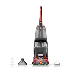 hoover power scrub deluxe carpet cleaner machine, upright shampooer, fh50150, red