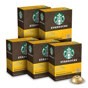 starbucks by nespresso blonde roast espresso (50-count single serve capsules, compatible with nespresso vertuo line system)