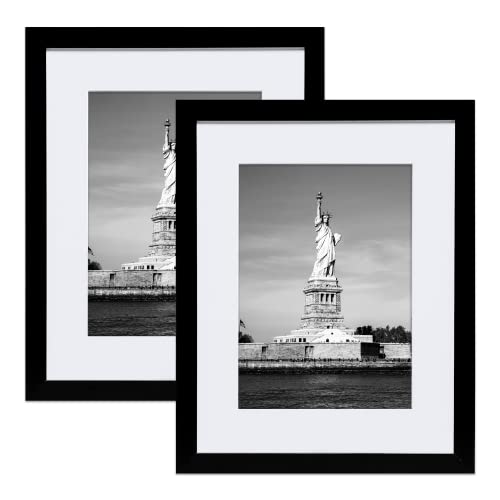 ENJOYBASICS 12x16 Picture Frame Black Poster Frame,Display Pictures 9x12 with Mat or 12x16 Without Mat,Wall Gallery Photo Frames,2 Pack