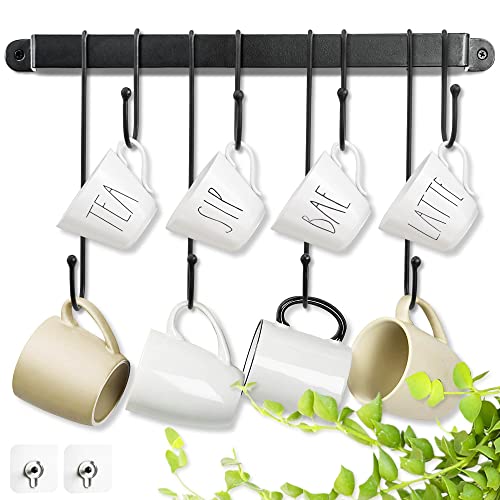 Qiang Ni Coffee Mug Holder - Wall-Mounted Cup Rack Hanger with Organizer Your Coffee Bar