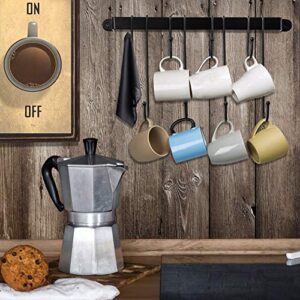 Qiang Ni Coffee Mug Holder - Wall-Mounted Cup Rack Hanger with Organizer Your Coffee Bar