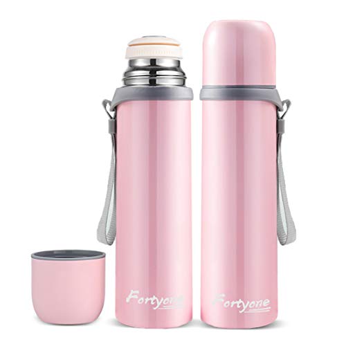 Thermos cup Coffee Thermos Bottle Coffee mugstainless steel cup Vacuum insulated cup Keep Drinks Hot or Cold (Pink, 22)