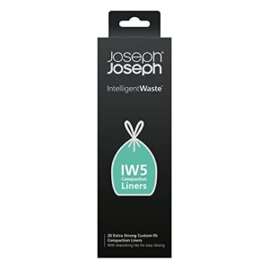 joseph joseph intelligent waste iw5 compaction bin liners for titan 5 gallon/20 liter, black