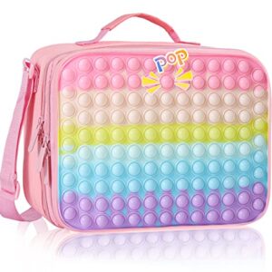 Pop Lunch Box for Girls Kids School Lunch Bag,Back to School Supplies Pop Insulated Lunch Bag Box Tote for Kids School Travel Gifts,School Supplies Office Leakproof Cooler Bag Reusable Lunch Box Girls