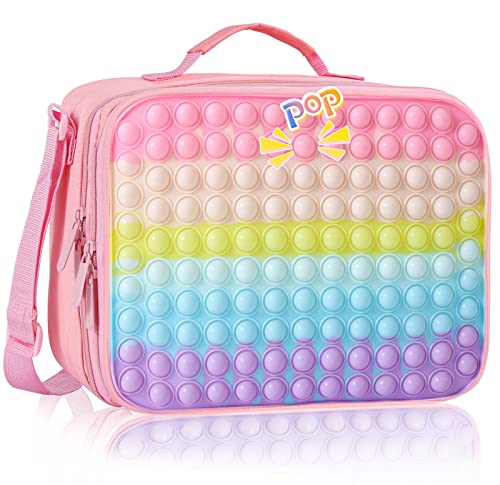 Pop Lunch Box for Girls Kids School Lunch Bag,Back to School Supplies Pop Insulated Lunch Bag Box Tote for Kids School Travel Gifts,School Supplies Office Leakproof Cooler Bag Reusable Lunch Box Girls